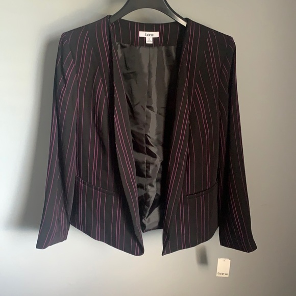 Bar III | Jackets & Coats | Nwt Bar Lll Ladies Black Purple Striped ...